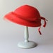 1950s Apple Red Straw Hat / Vintage 50s Harzfeld's Little Red Hat With ...