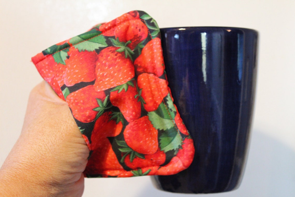 Strawberry Microwave Finger Mitts: Magnetic Potholder Pair - Etsy