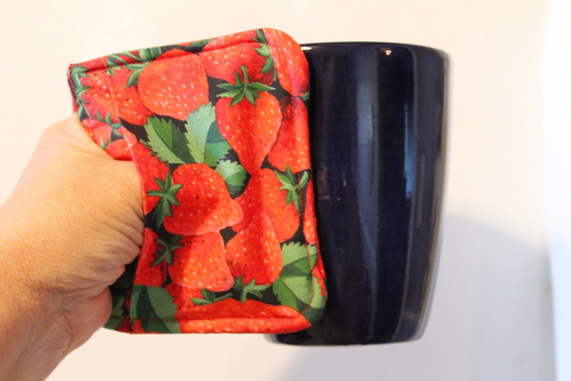 Strawberry Microwave Finger Mitts: Magnetic Potholder Pair - Etsy