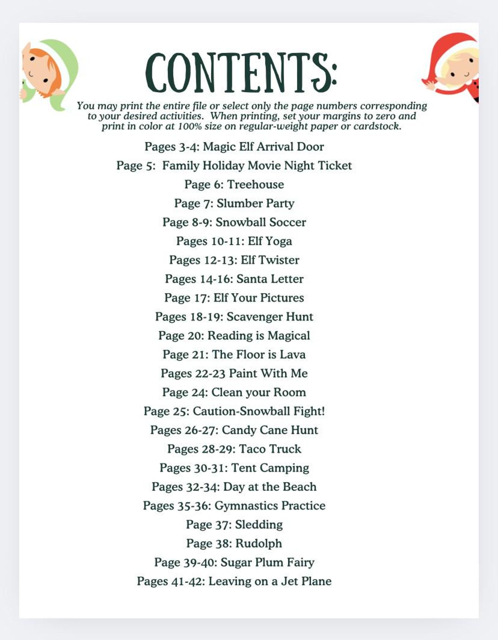 Printable PDF 24-day Elf Kit - Etsy