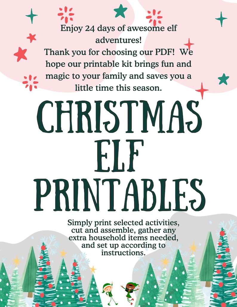 Printable PDF 24-day Elf Kit - Etsy