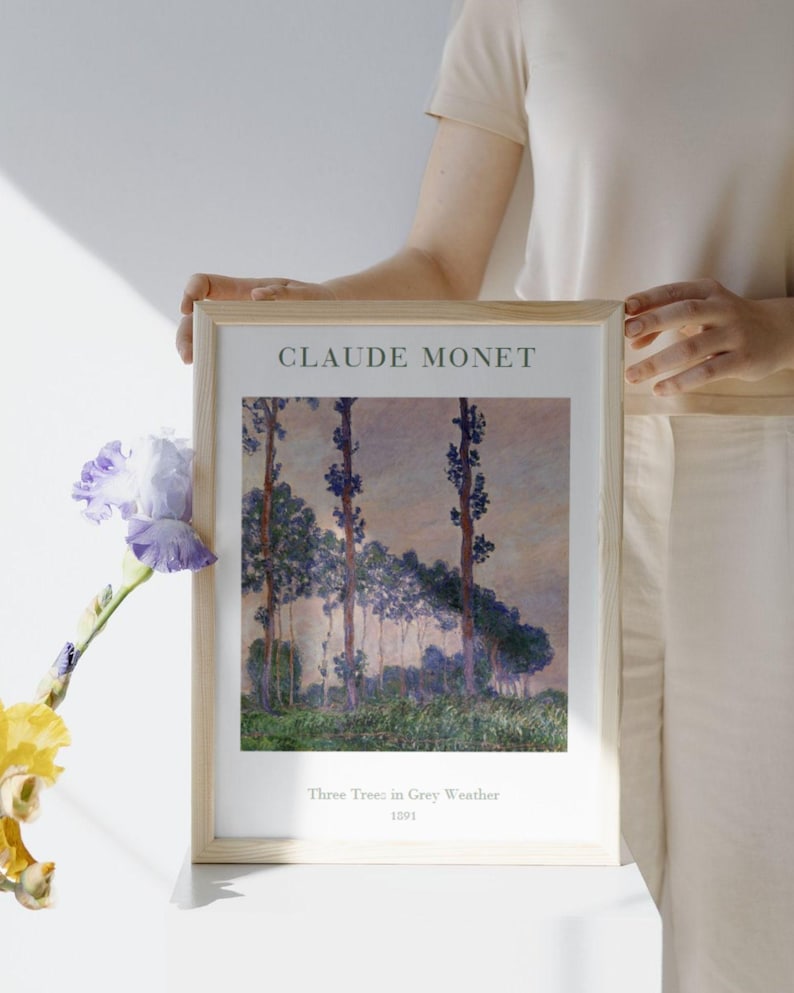 Claude Monet “three Trees in Grey Weather” Printable Art | Vintage ...