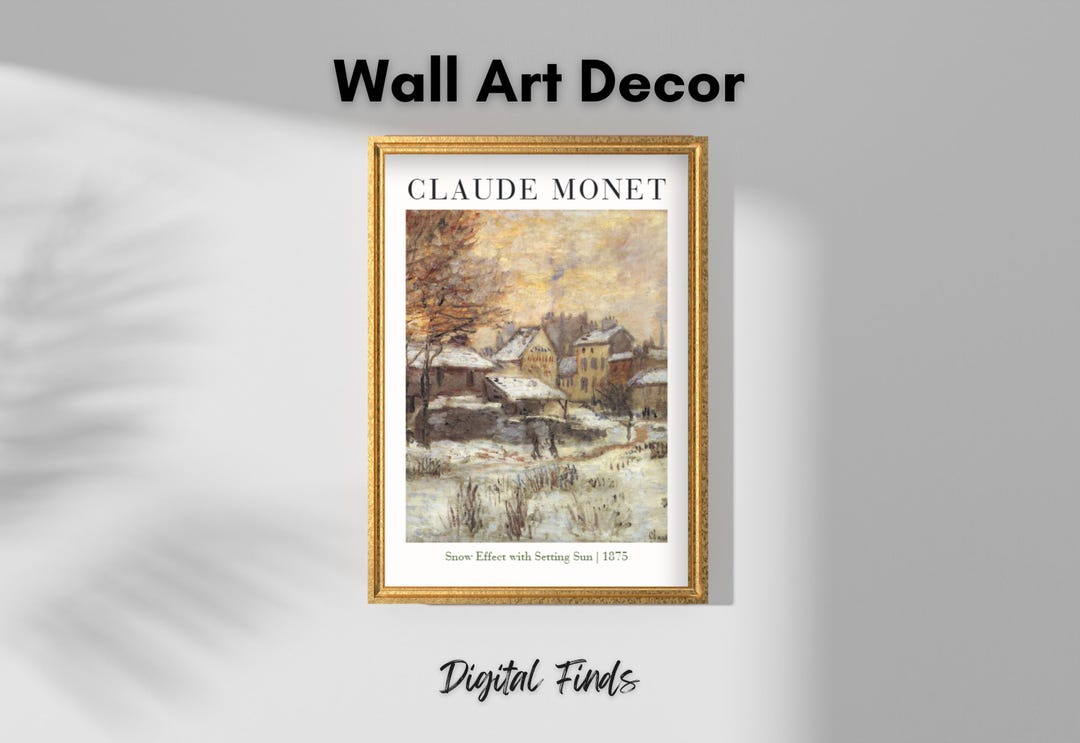 Monet Winter Landscape Print: Impressionist Snow Scene (digital ...