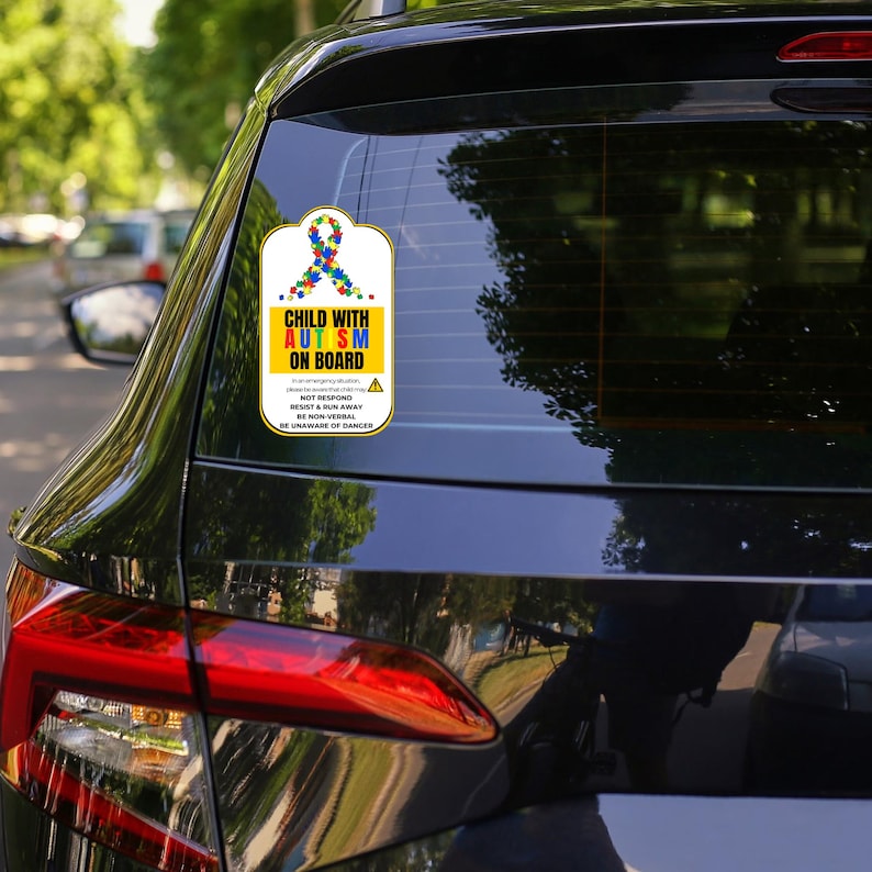 Child With Autism on Board | Car Decal Sticker | Digital Download - Etsy