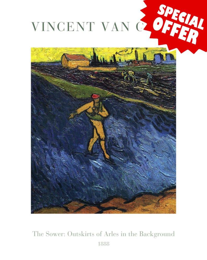 Van Gogh 'the Sower' Art Print, Vintage Landscape (digital Download) - Etsy