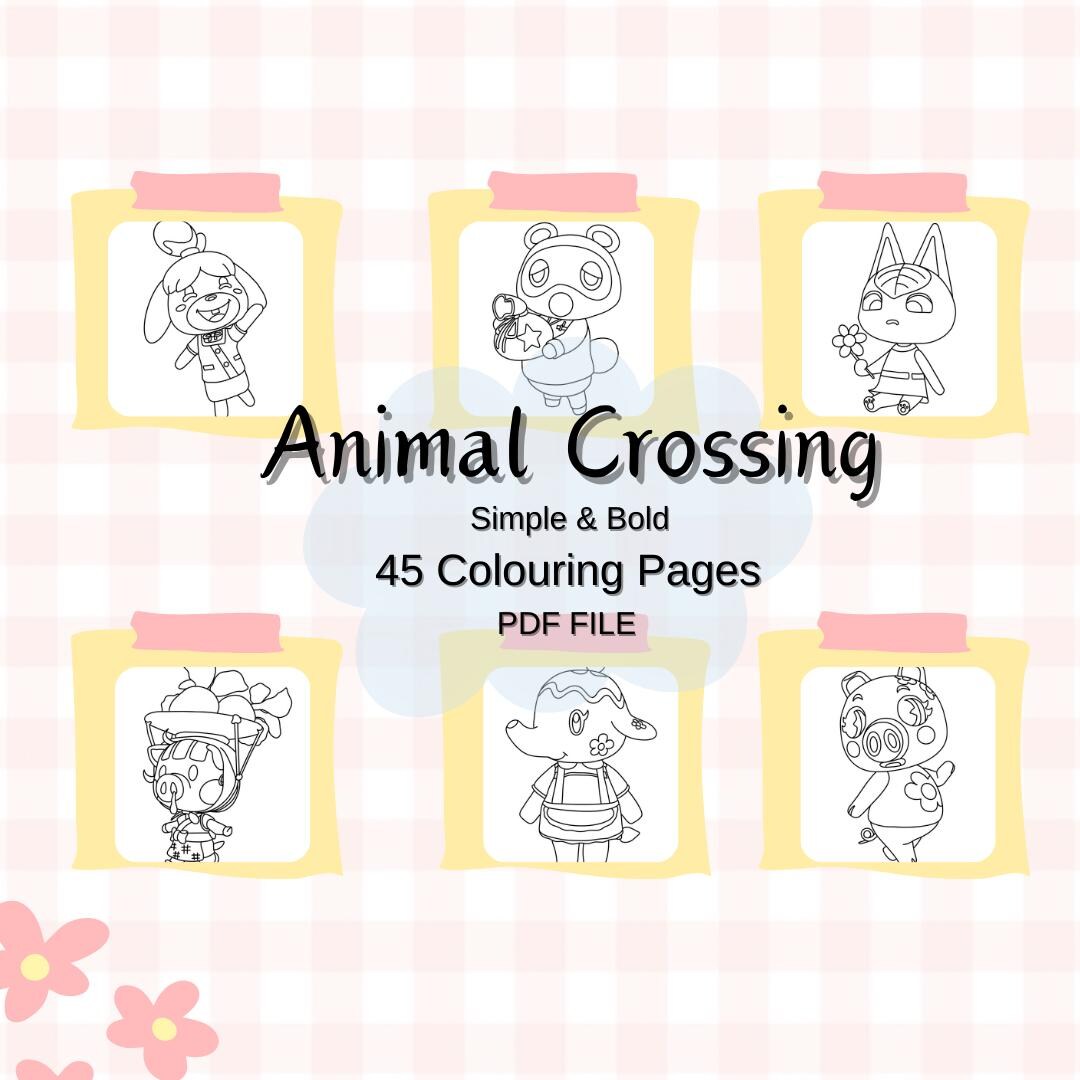 Animal Crossing Villagers Colouring Book ACNH Digital Colouring Pages ...