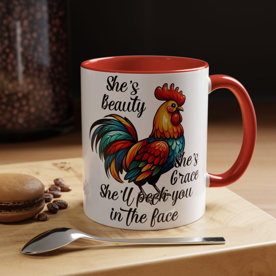 Chicken Mug, Farmhouse Coffee Cup, Chicken Lovers Mug, Rustic Ceramic ...