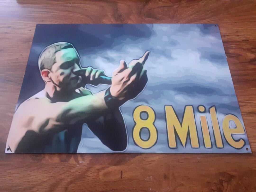 Eminem 8 Mile Road Metal Street Sign Concert Poster Original Retro ...