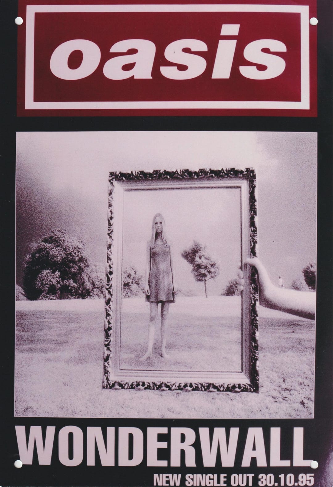 Oasis Wonderwall Knebworth Album Cover Retro Vintage Metal Concert ...