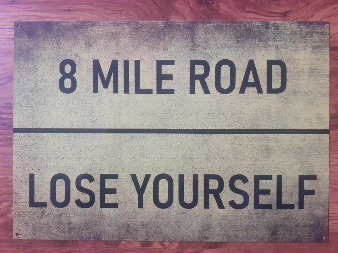 Eminem 8 Mile Road Metal Street Sign Concert Poster Original Retro ...