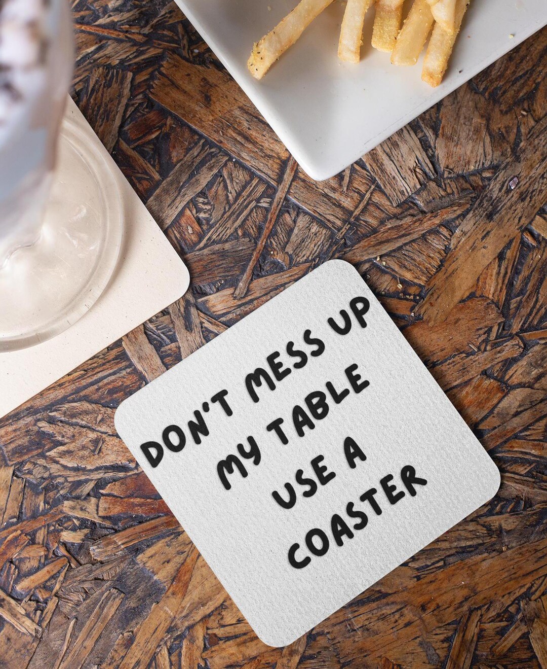 4 Piece Custom Coasters Insert Your Text Unique Personal Gift ...