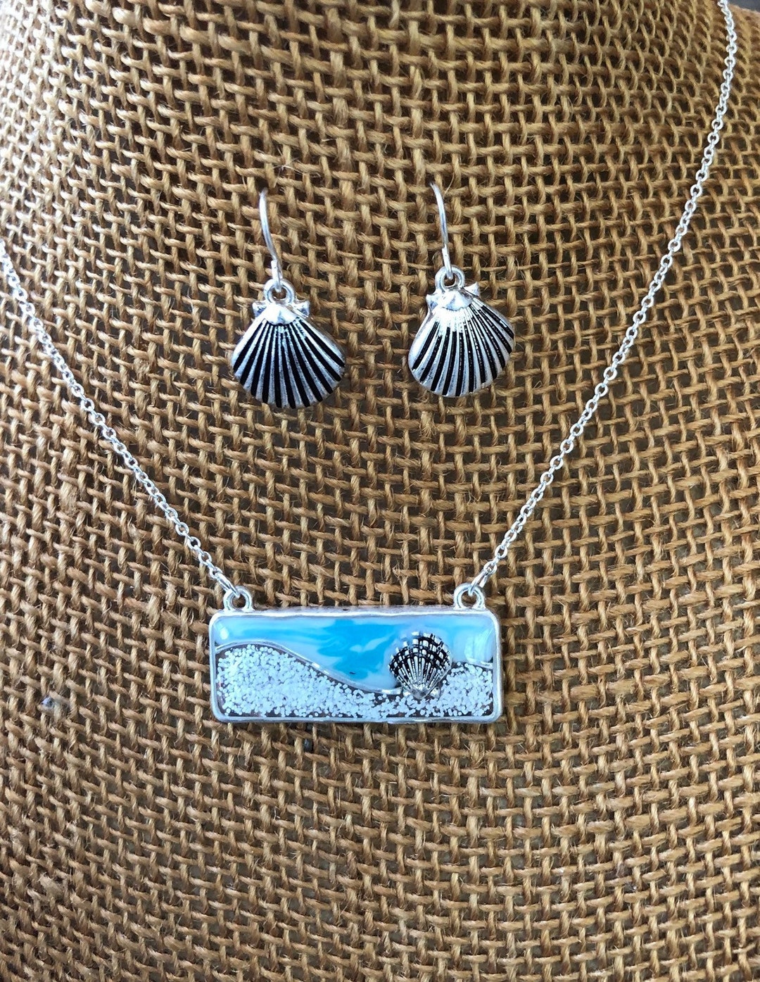 Beach Sea Shell Necklace Sea Shell Beach Pendant Sea Shell Jewelry Sea ...