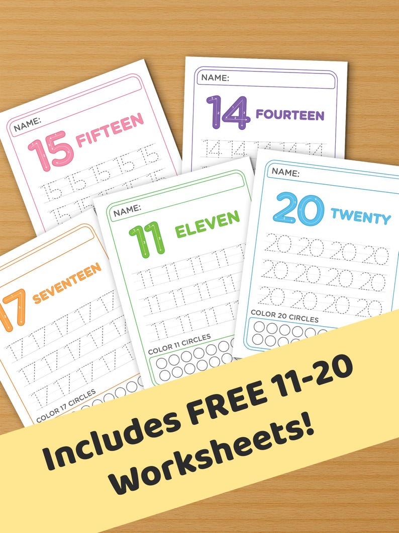 Number Tracing Worksheets 0-10: Preschool Handwriting Practice (PDF ...