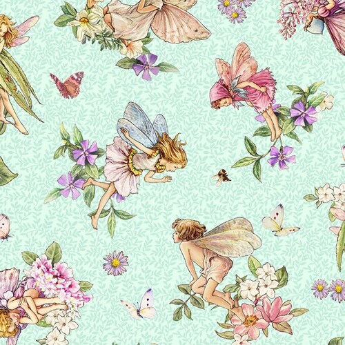 Flower Fairy Cicely Mary Barker Periwinkle Fabric Etsy
