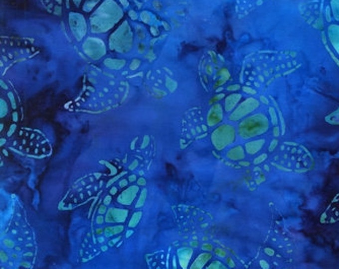 Turtles Batik Totally Tropical Pacific Blue Robert Kaufman | Etsy