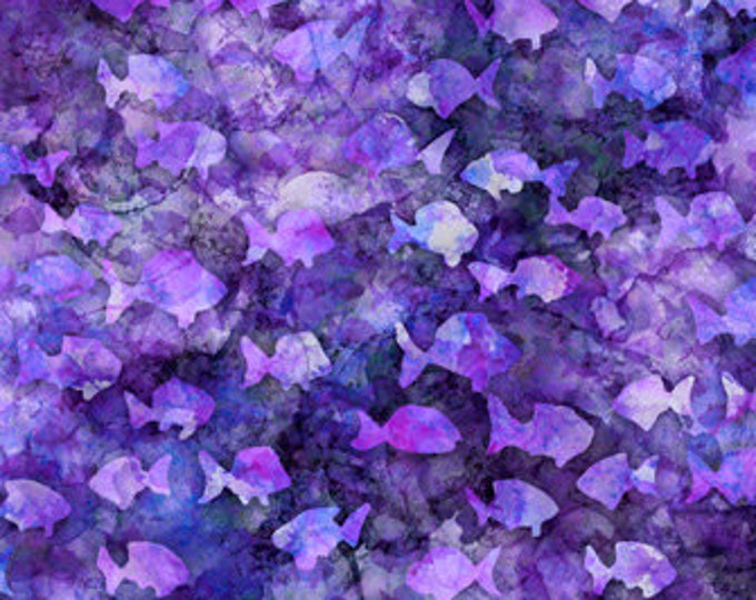 Aquatica Fish Blender Purple Dan Morris Quilting Treasures Fabric 45 ...