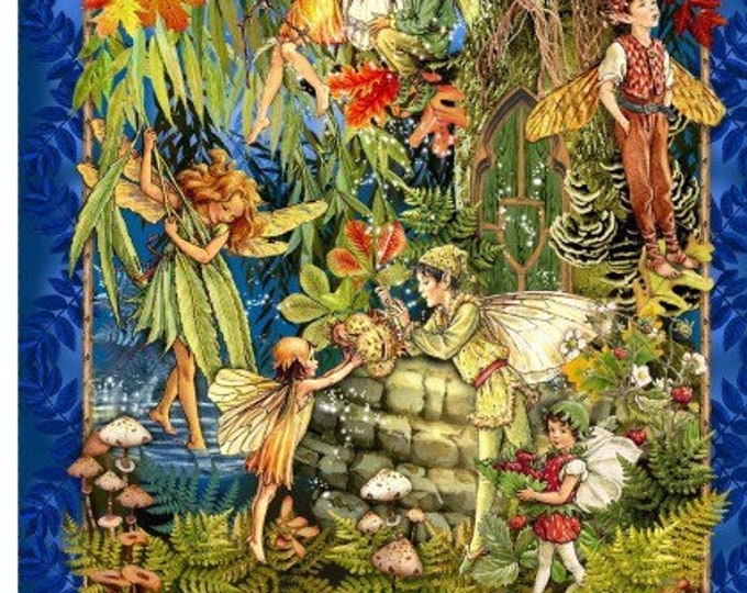 Flower Fairy Cicely Mary Barker Periwinkle Fabric 14 Inches Last In