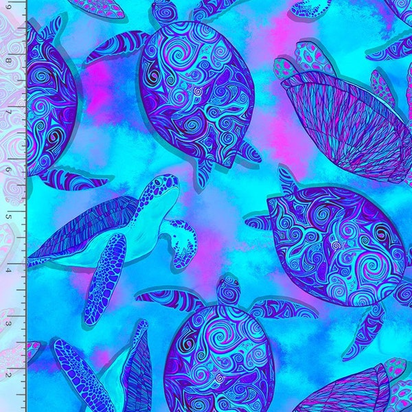 Timeless Treasures Sea Turtle Fabric - Etsy