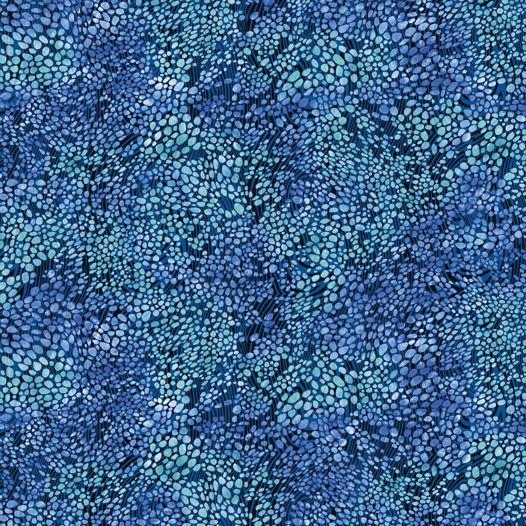 Season of the Sun Pebbles Blue David Galchutt Benartex Fabric - Etsy
