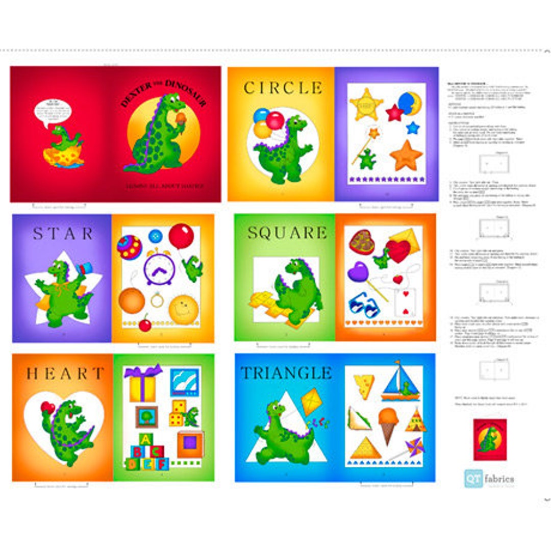 Dexter the Dinosaur Learns About Shapes Quilting Treasures - Etsy