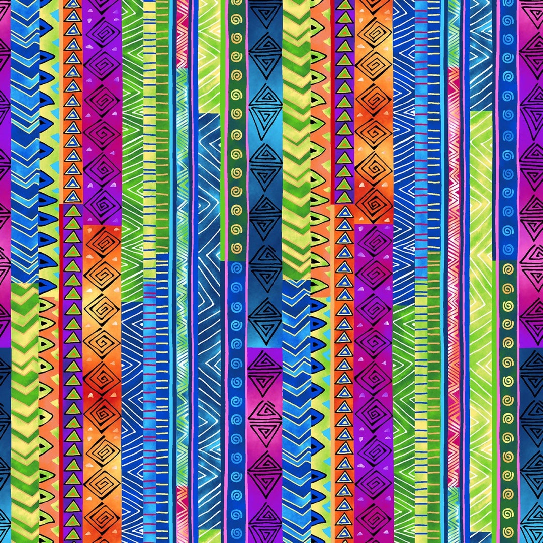 Laurel Burch Basic Stripe Multicolor Clothworks Fabric - Etsy