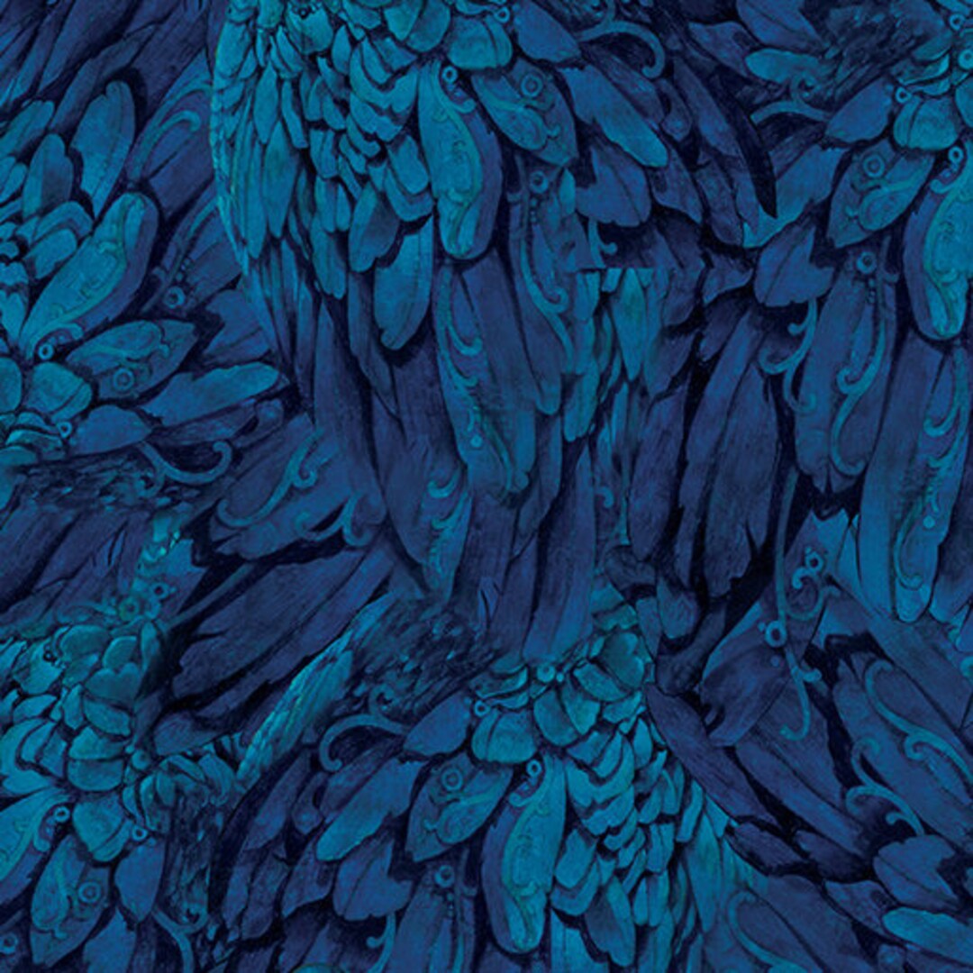 Featherly Blue Parrot Habitat David Galchutt Benartex Fabric - Etsy