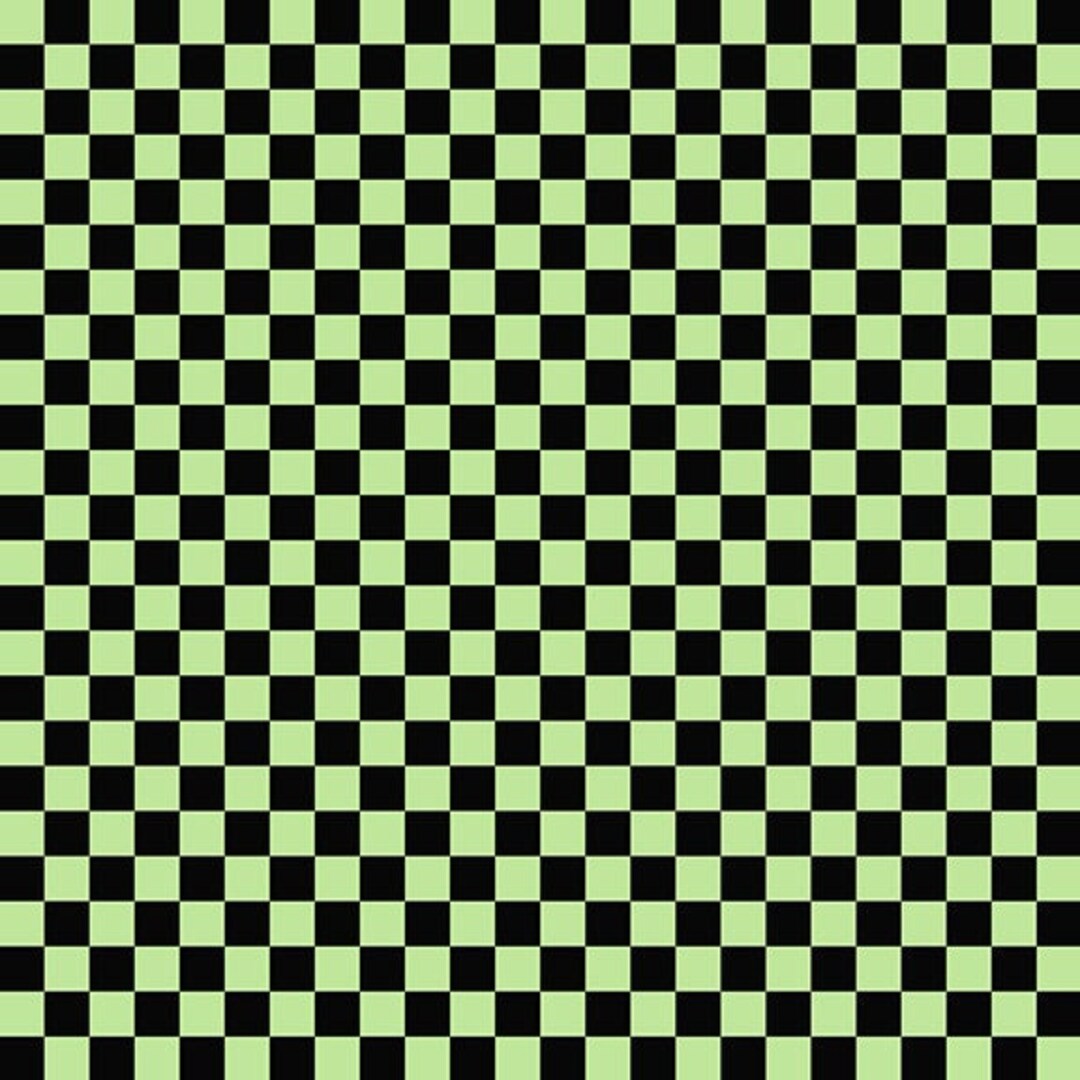 Floria Checkerboard Green Black Digital Suite B Fabric - Etsy