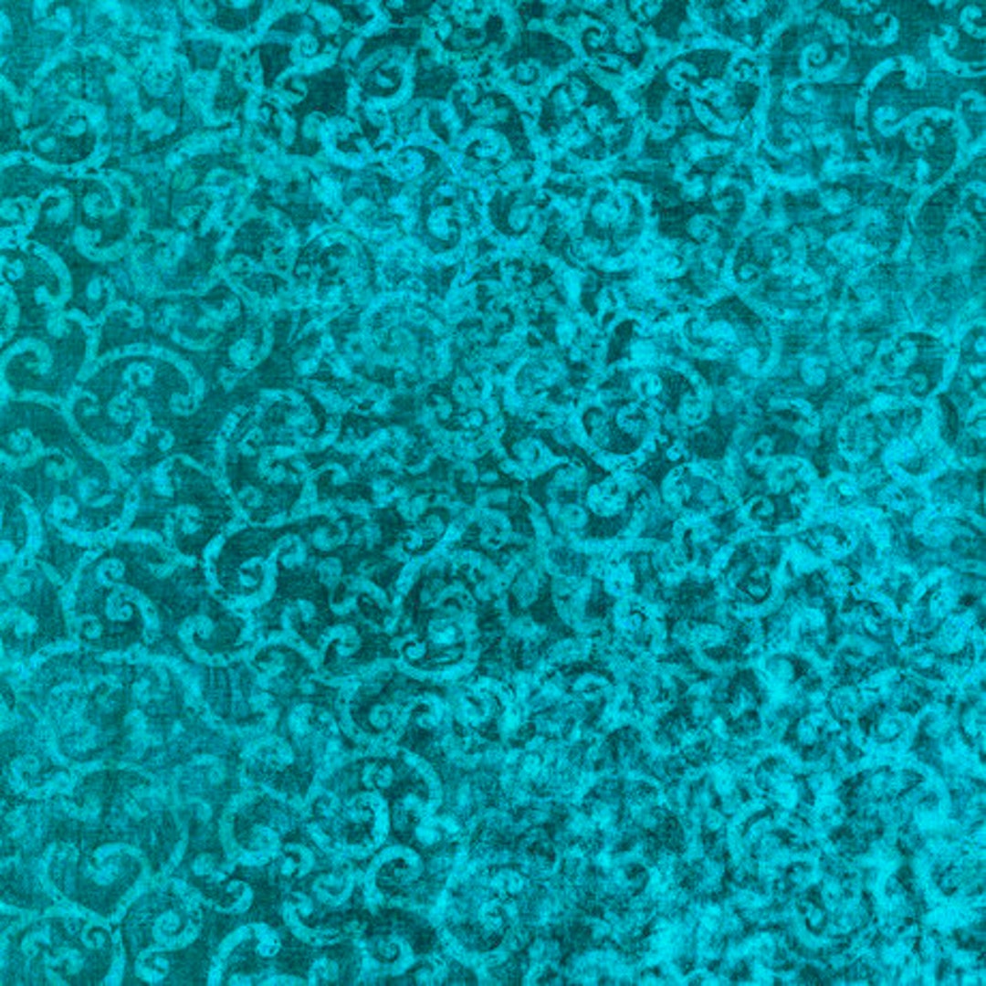 Scrollscapes Turquoise Quilting Treasures Fabric 51 Inches LAST IN ...