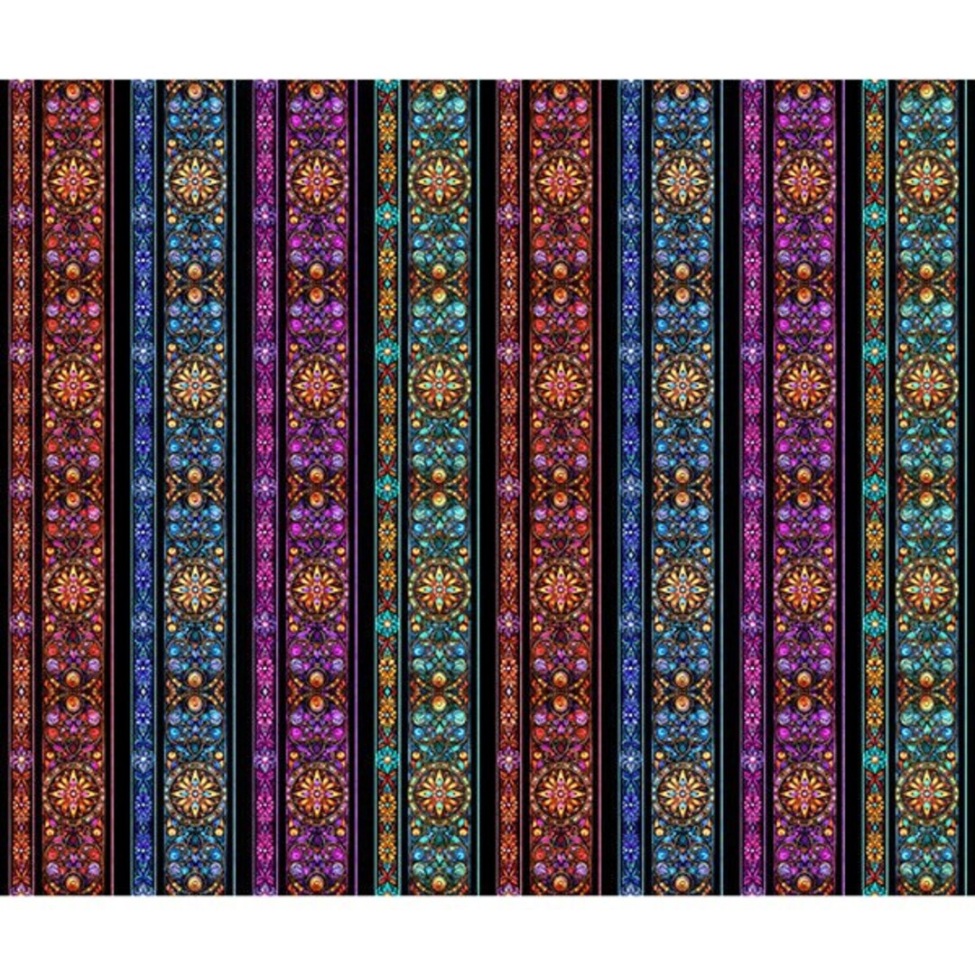 Stained Glass Stripe Radiant Reflections Quilting Treasures Fabric - Etsy