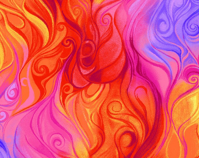 Rainbow Pretty Swirls Chong-a Hwang Timeless Treasures Fabric 20 Inches ...