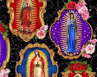 Timeless Treasures Virgin Mary Our Lady of Guadalupe FABRIC - Etsy