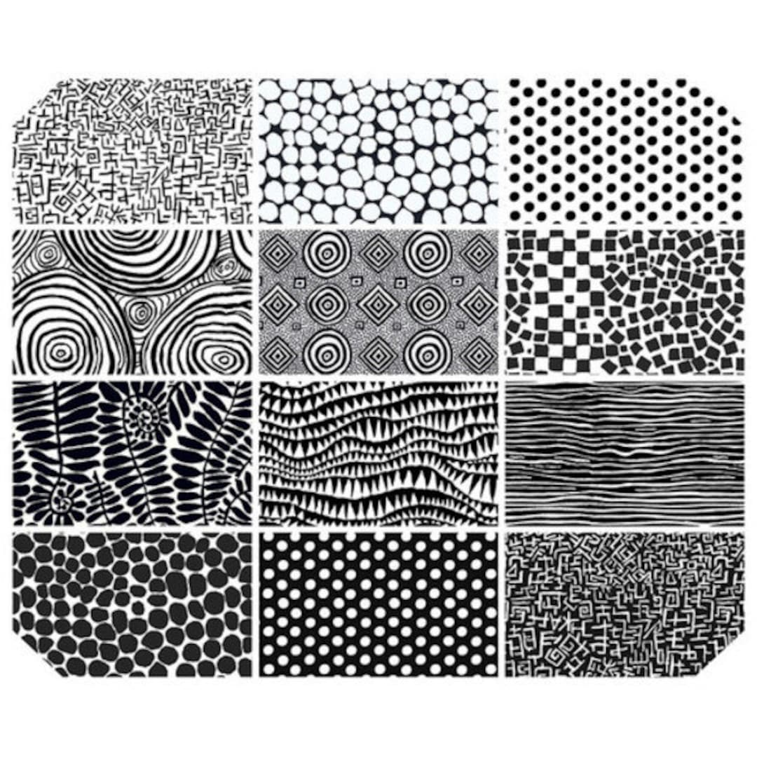 Kaffe Fassett Black and White 10 Inch Square Layer Cake Free Spirit ...