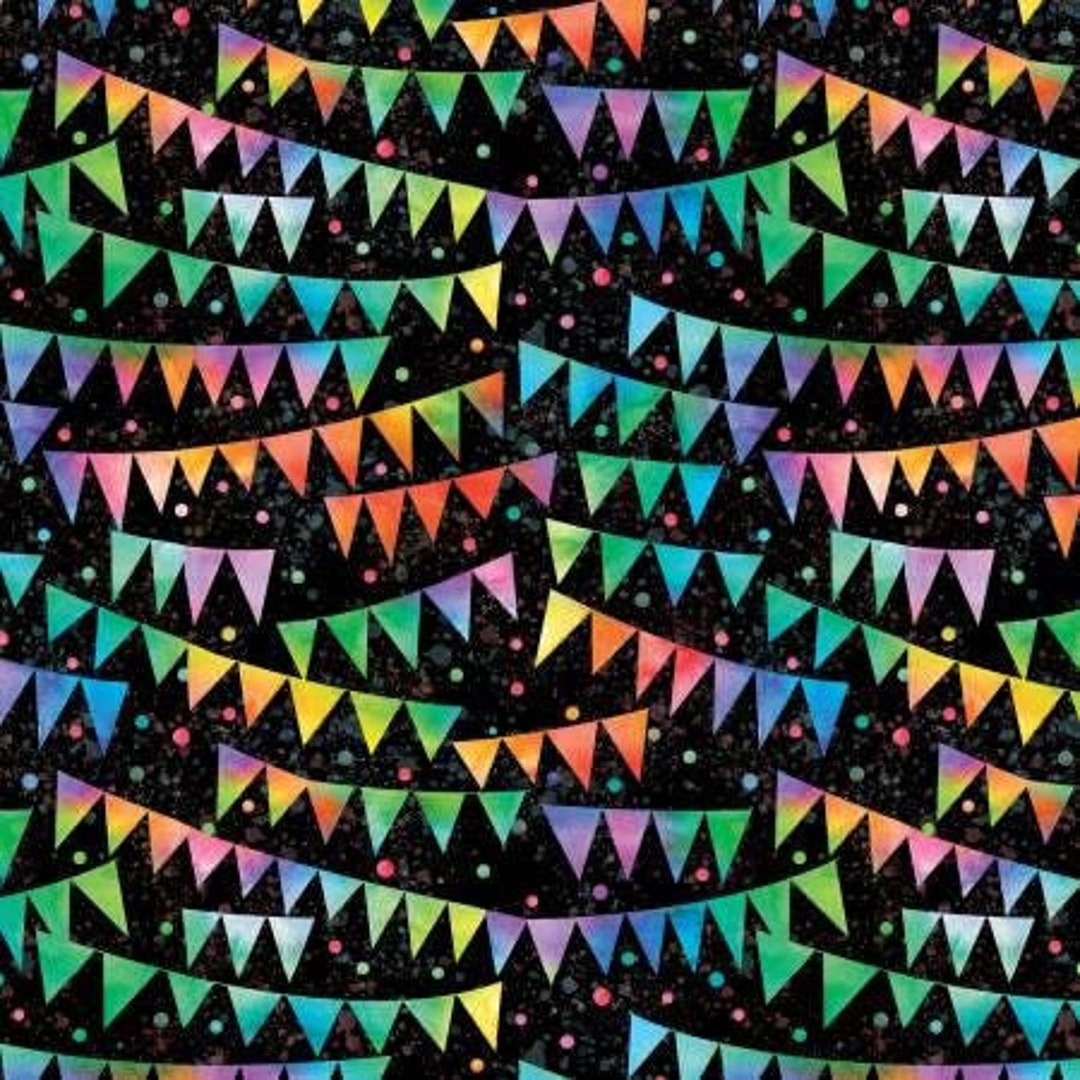 Block Party Banner Multicolored Black Hoffman Fabric - Etsy