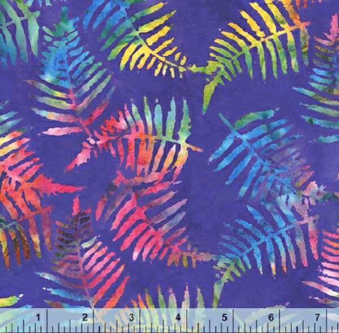 Batik Palm Wildberry Anthology Fabric - Etsy