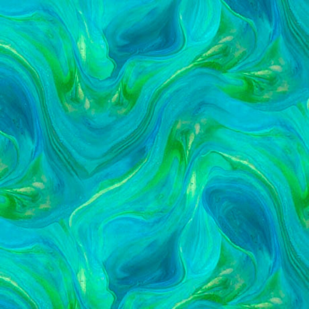 Lava Blue Green Surge Quilting Treasures Fabric - Etsy