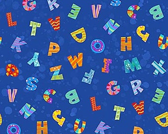 ABC Fabric Cotton Fabric Alphabet Fabric Kid Fabric - Etsy