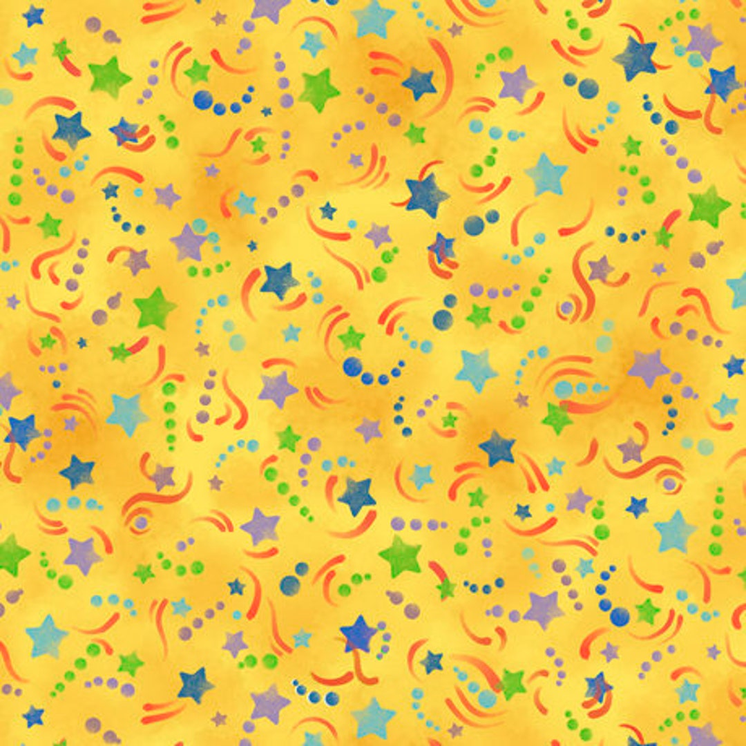 Doggie Daze Stars Multi Yellow Quilting Treasures Fabric - Etsy