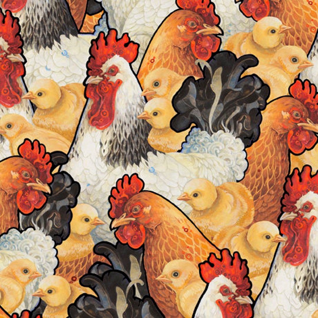 Country Roosters David Galchutt Quilting Treasures Fabric - Etsy