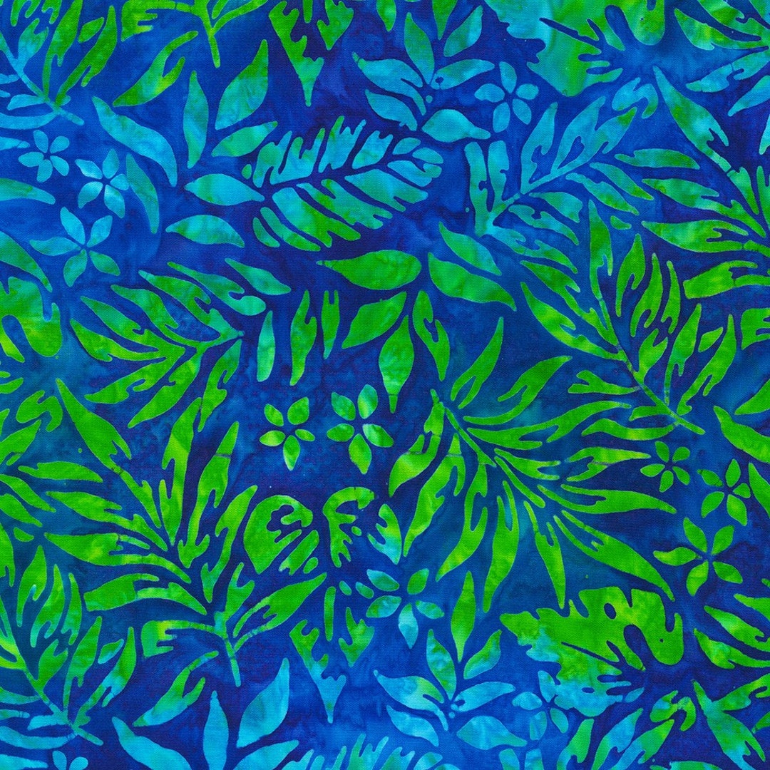 Batik Leaves Caribbean Totally Tropical Lunn Studios Robert Kaufman ...