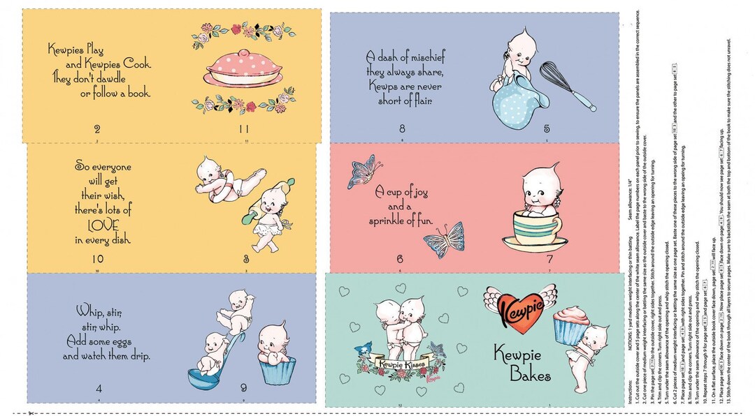 Sew Kewpie Soft Book Riley Blake Fabric Panel - Etsy