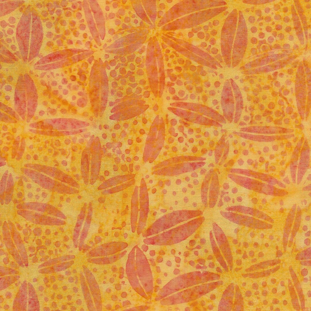 Batik Peacock Galore Orange Yellow Island Batik Fabric 17 Inches LAST ...
