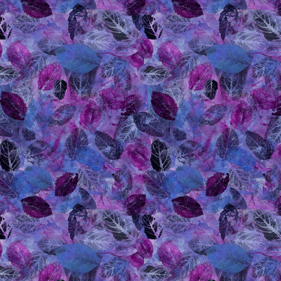 Leaves Purple Midnight Dreams Melissa Polomsky Digital Clothworks ...