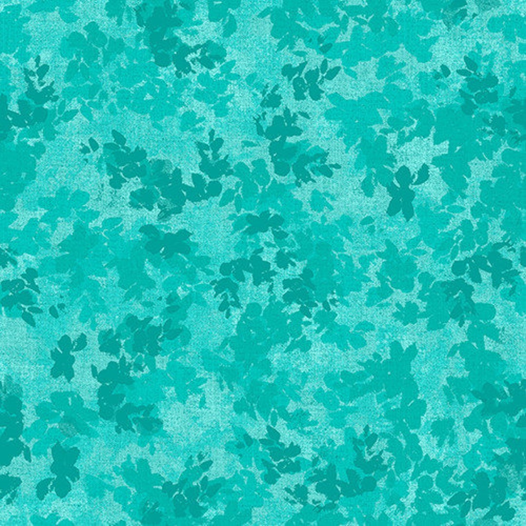 Verona Leaves Turquoise Digital Blank Quilting Fabric - Etsy