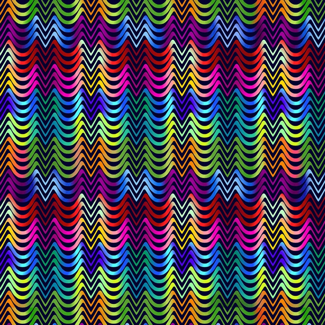 Fractal Flowers Indigo Wave Geo Rainbow Studio E Fabric - Etsy