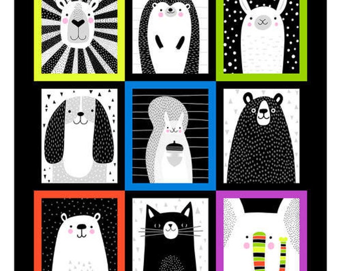 Animals Black and White With a Touch of Bright Studio E Fabric - Etsy
