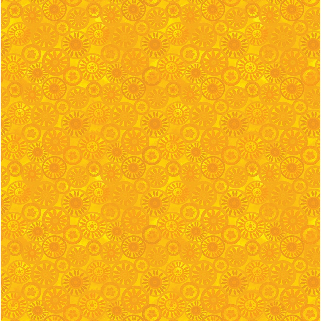 Spiral Shadows Yellow Season of the Sun Digital David Galchutt Benartex ...