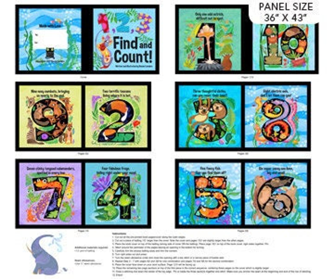 ABC 123 Book Alphabet Rainbow Northcott 36" Fabric Panel - Etsy