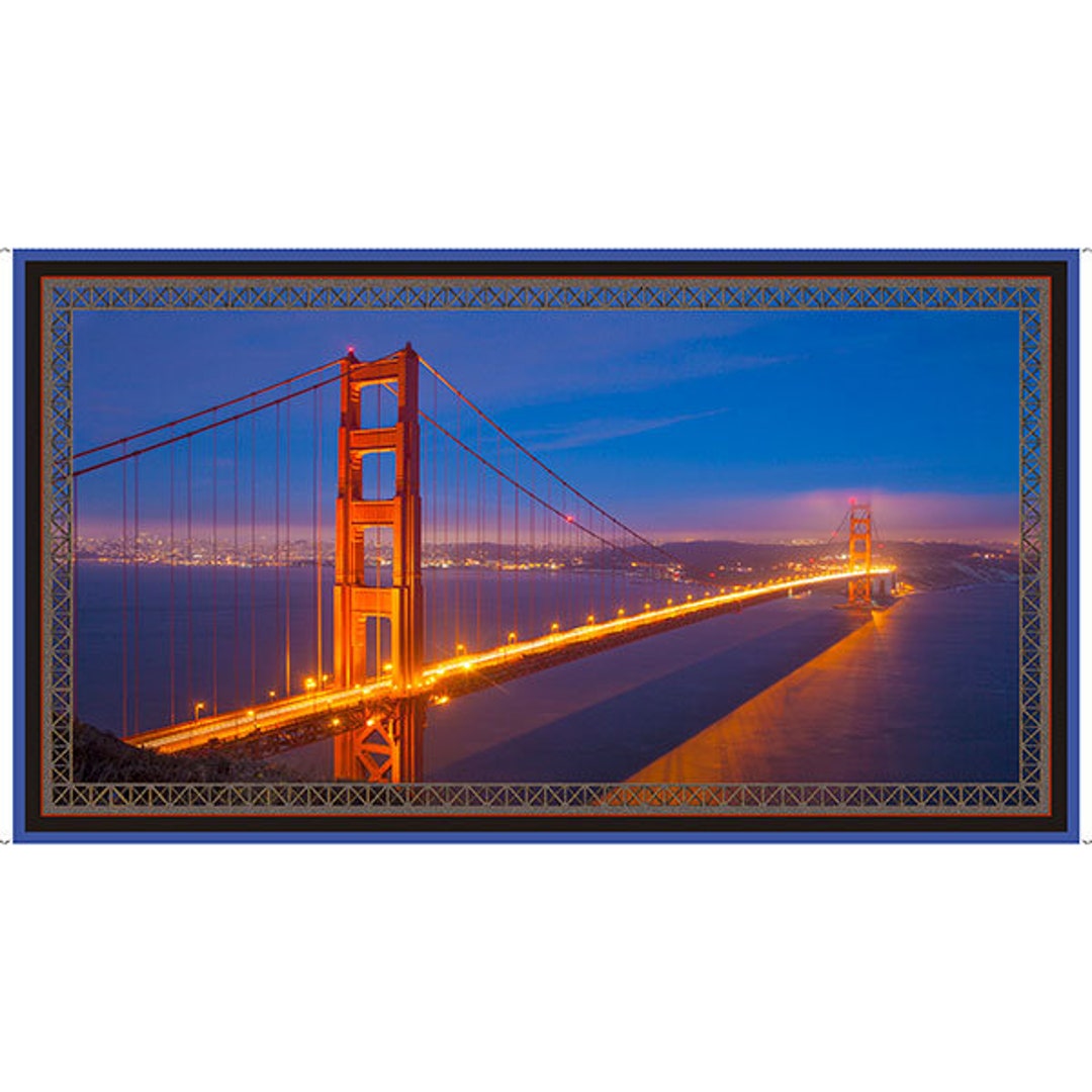 Golden Gate Bridge Artworks Digital Quilting Treasures Fabric 24" Panel ...