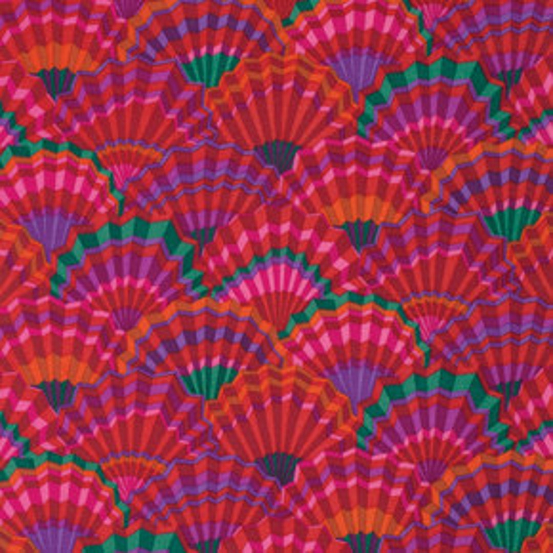 Kaffe Fassett Paper Fans Red Free Spirit Fabric - Etsy