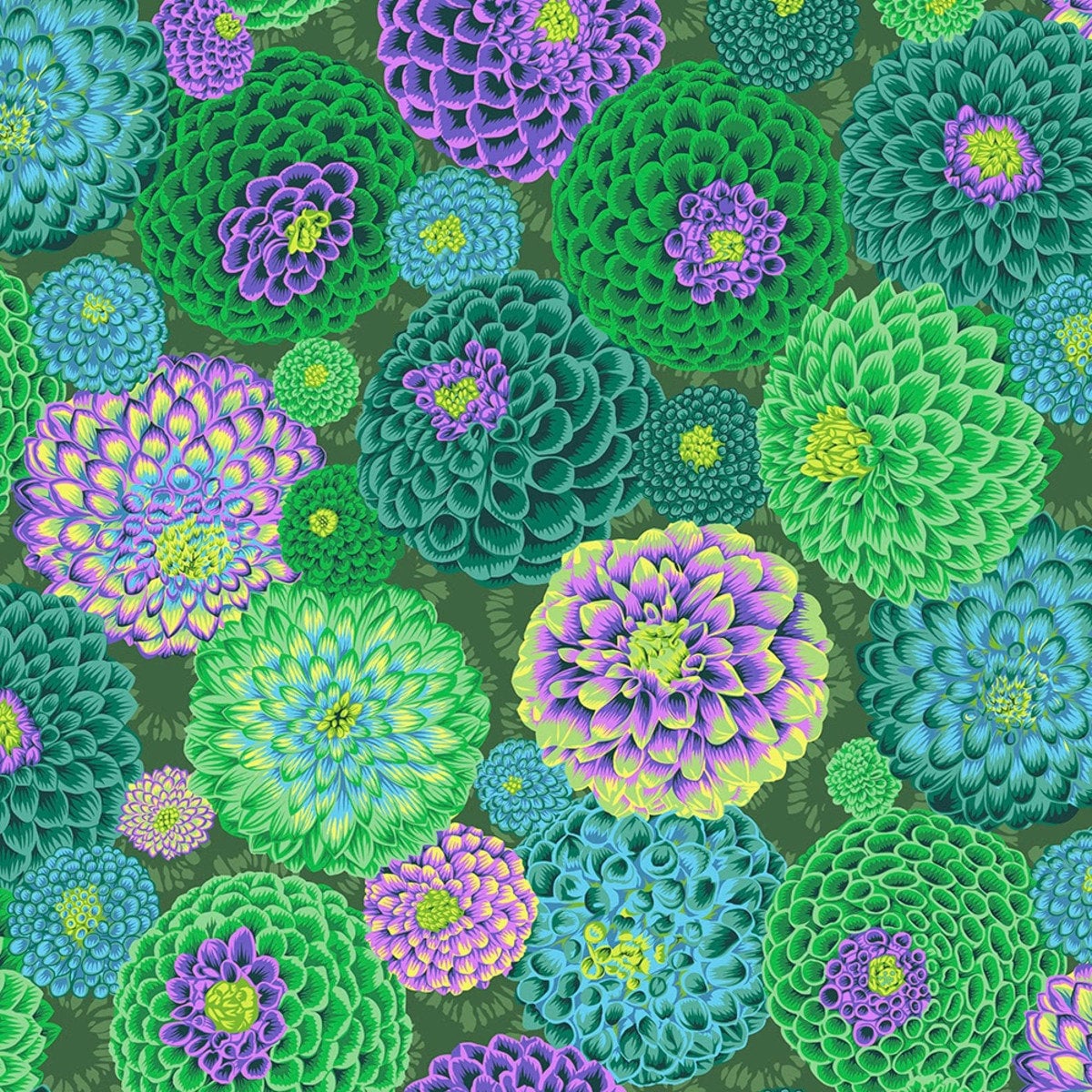 Kaffe Fassett Flora Green Philip Jacobs Free Spirit Fabric - Etsy